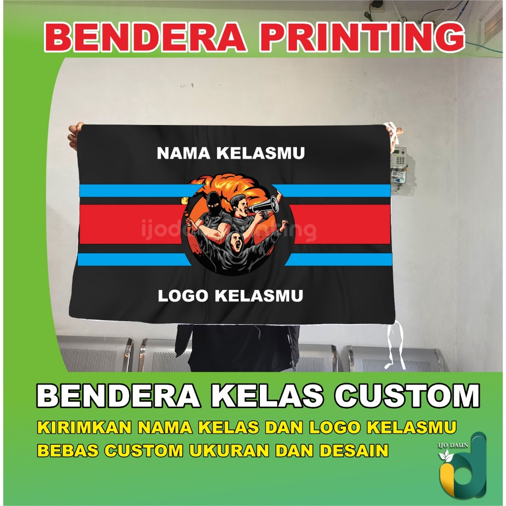 Jual BENDERA KELAS FULL PRINTING BEBAS CUSTOM DESAIN DAN UKURAN | KAIN ...