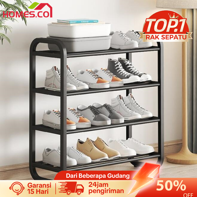 Jual (Bebas Biaya Kirim)Homes Rak Sepatu Luar Portable/Rak Sepatu 4 Susun Minimalis/Tempat ...