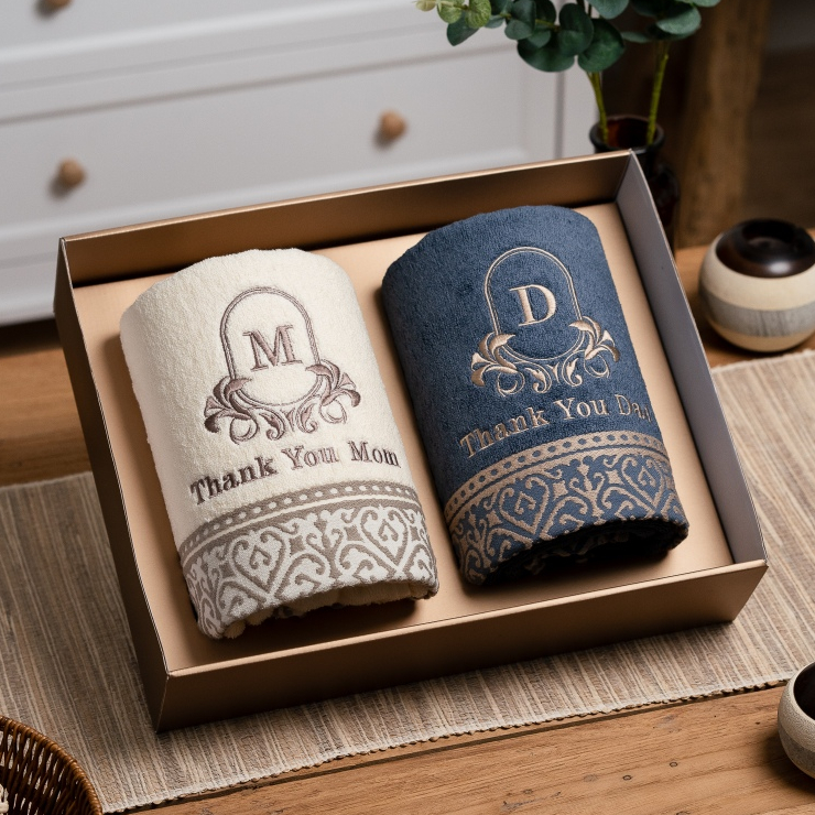 Jual Toko Handuk - Lucca - Gift Handuk Couple Custom Bordir (Couple ...