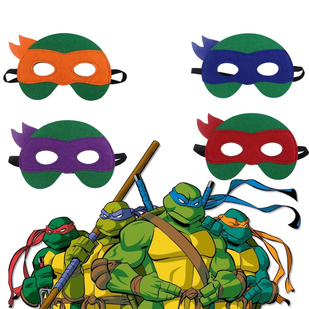 Jual Topeng Karakter Kura Kura Ninja Topeng Mask Ninja Turtles Flanel ...