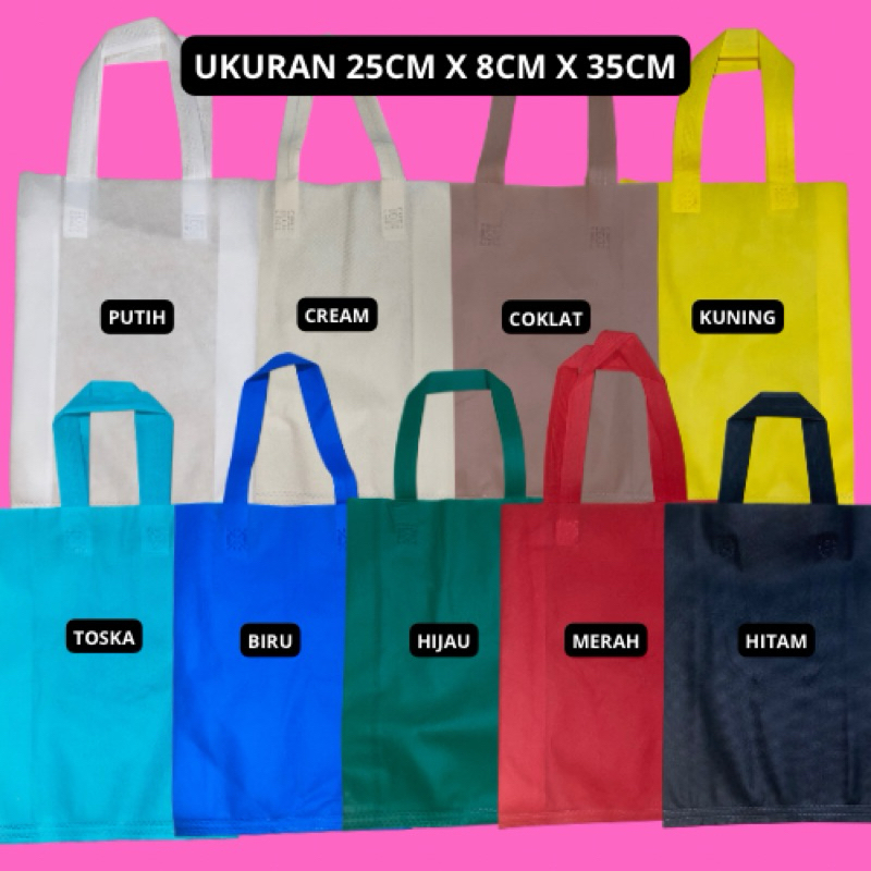 Jual Goodie Bag Tebal, Tas Spunbond Tebal, Tas Hampers Uk 25x35x8 | Shopee Indonesia