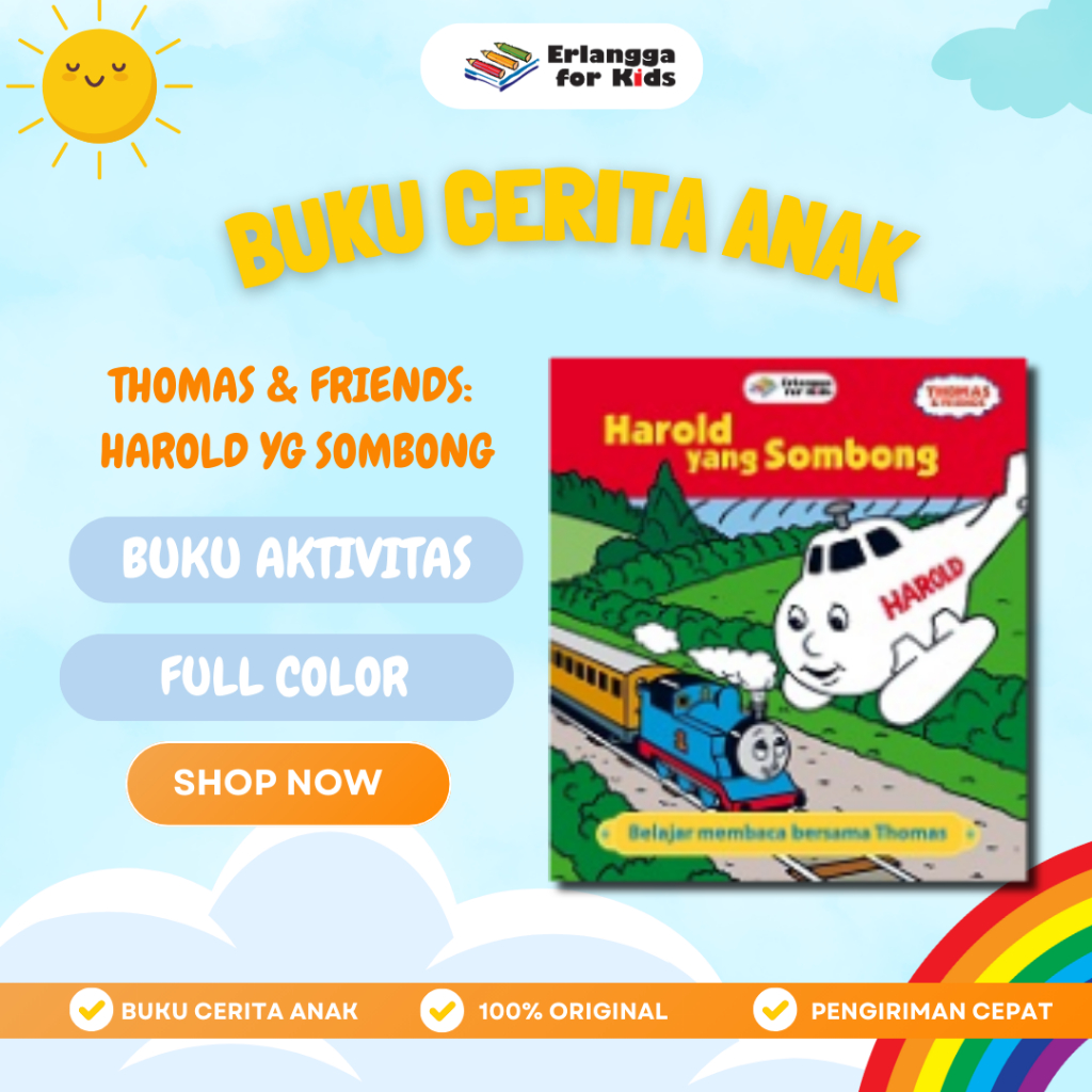 Jual [Erlangga Official] Buku Cerita Anak: Thomas & Friends: Harold Yang Sombong | Shopee Indonesia