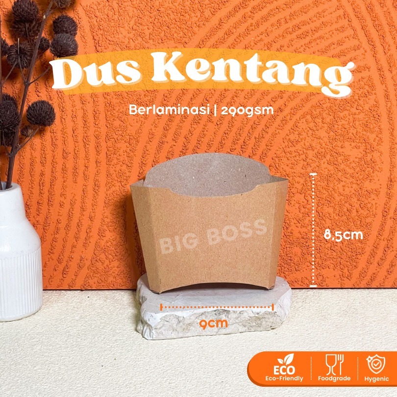 Jual Box Kentang Goreng Kraft Laminasi / Kotak Wadah French Fries / Dus ...