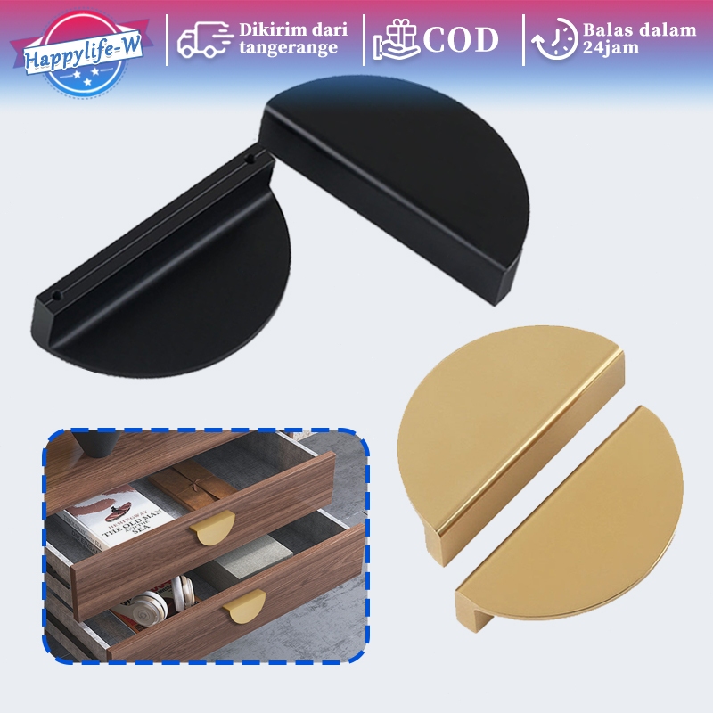 Jual Handle Laci Minimalis Tarikan Laci Semi Circular Gold Gagang Pintu ...
