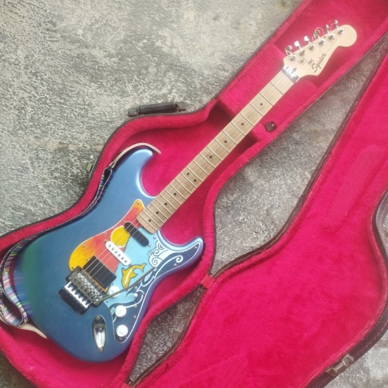 Jual GITAR LISTRIK SQUIER BY FENDER ORIGINAL STRATOCASTER BLUE METALLIC ...