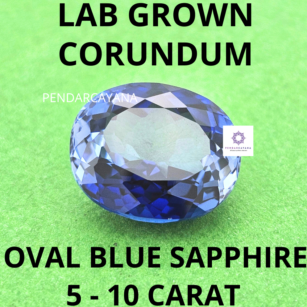 Jual LAB GROWN CORUNDUM MIX SIZE 5 - 10 CARAT OVAL BLUE SAPPHIRE / 1 ...