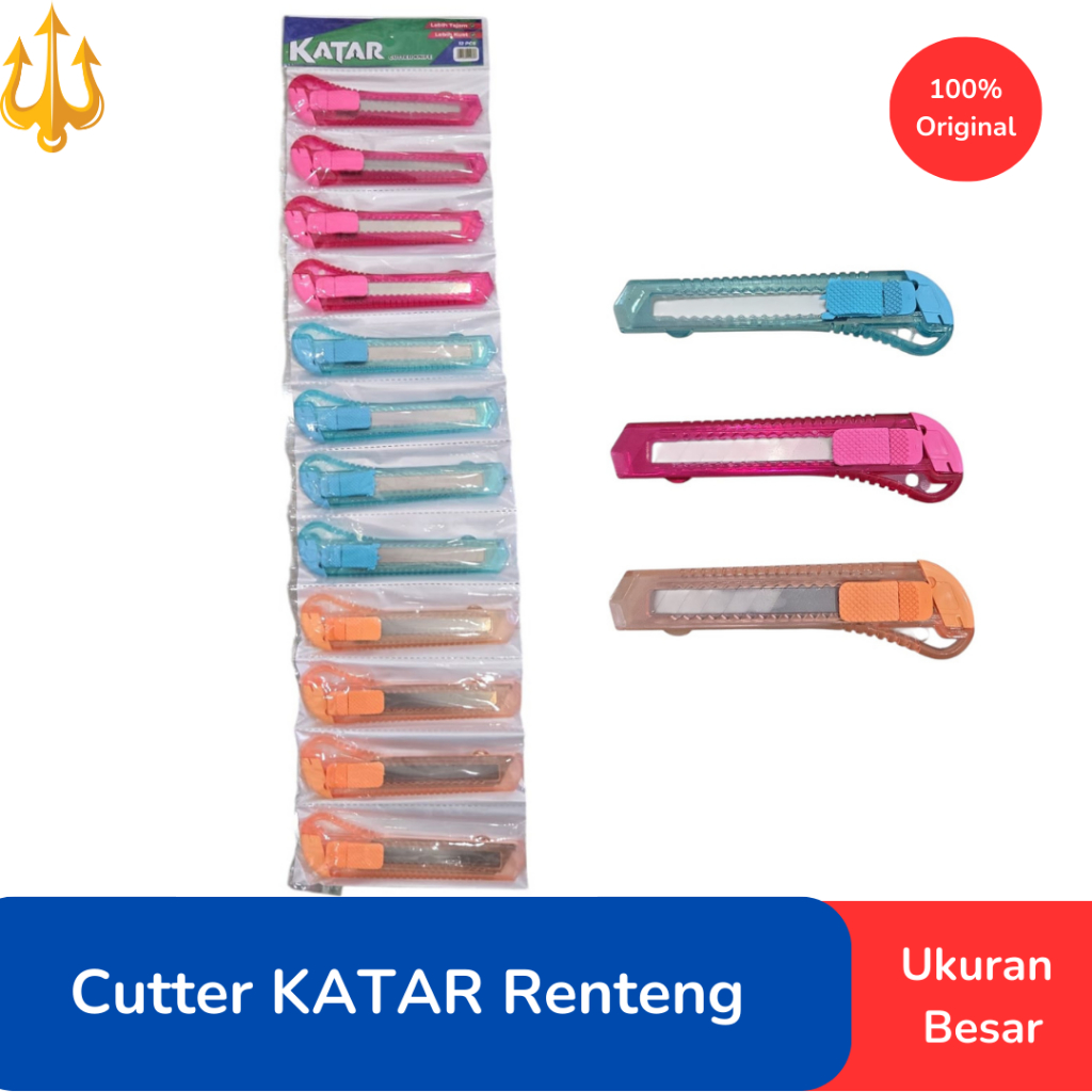 Jual Cutter Katar Renteng Besar SATU RENTENG ( 12 PCS ) | Shopee Indonesia
