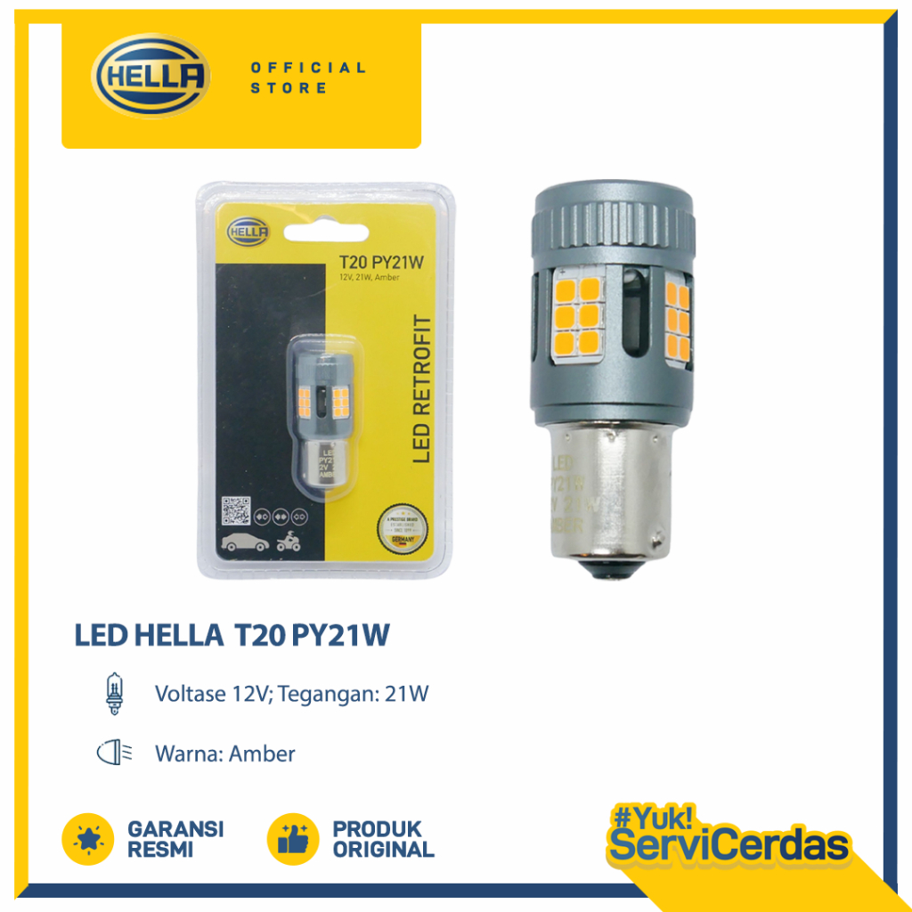 Jual Lampu Mobil HELLA LED T20 PY21W - Bohlam Mobil | Shopee Indonesia