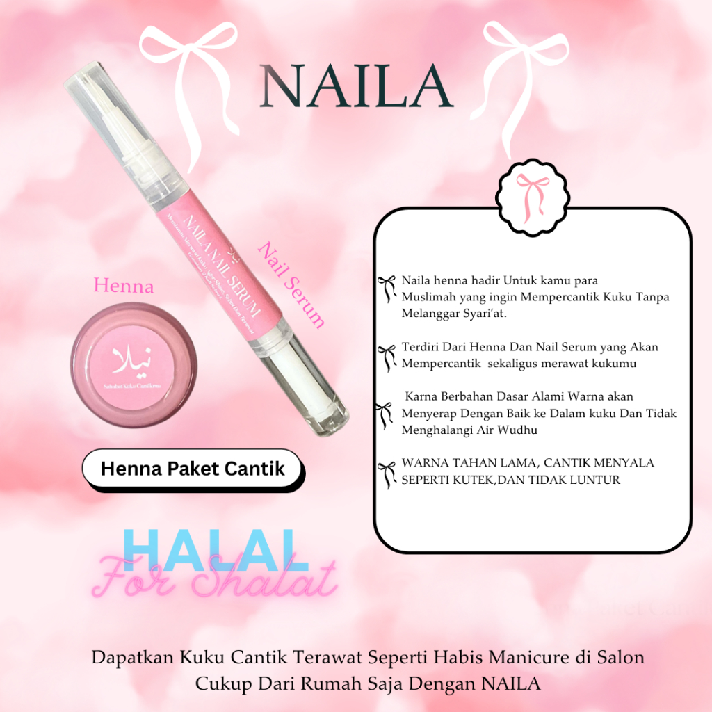 Jual NAILA HENNA KUKU HALAL UNTUK SHOLAT/HENNA HALAL TAHAN LAMA ...