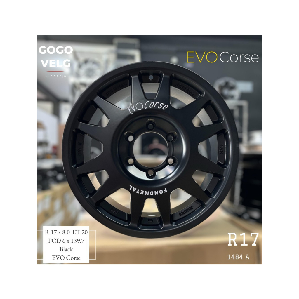 Jual Velg Mobil Ring 17 Evo Corse PCD 6X139,7 Lebar 8 Black Pajero Fortuner Hyundai H1 ET 20 ...