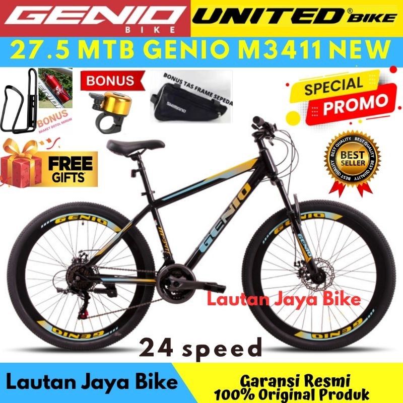 Jual Sepeda Gunung MTB 27.5 GENIO M3411 24 Speed Rem Discbrake Terbaru | Shopee Indonesia
