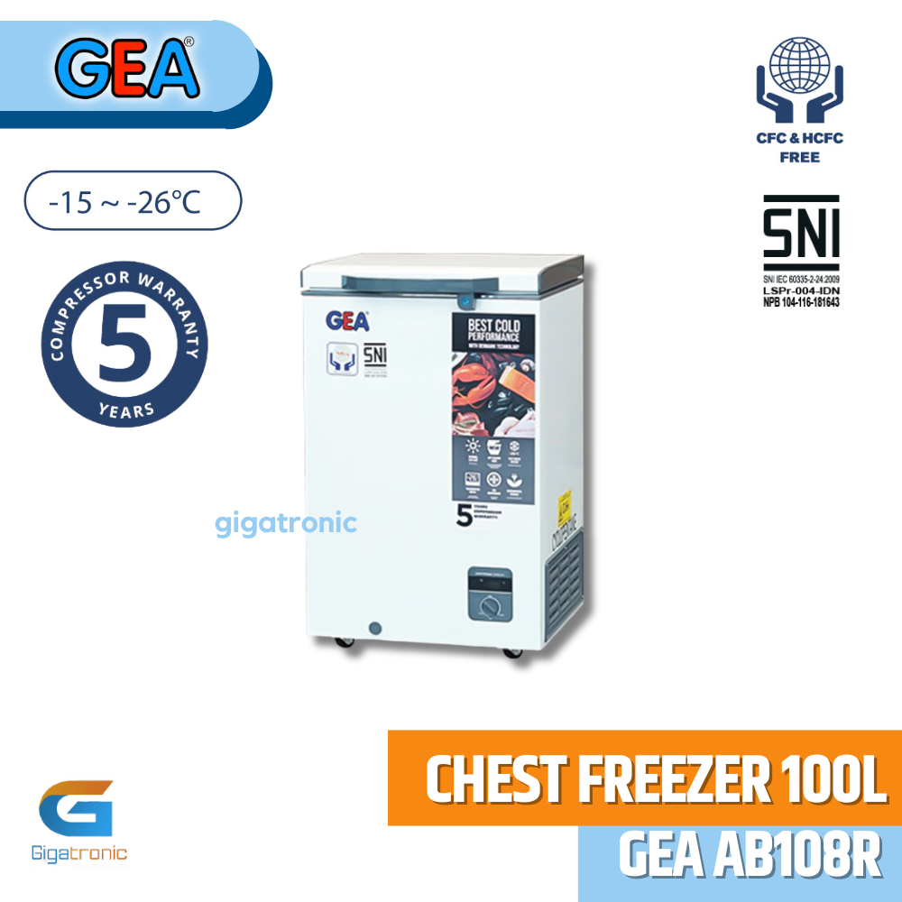 Jual Chest Freezer GEA 100 Liter AB-108 R / Freezer Box Beku AB108R / AB 108 R | Shopee Indonesia