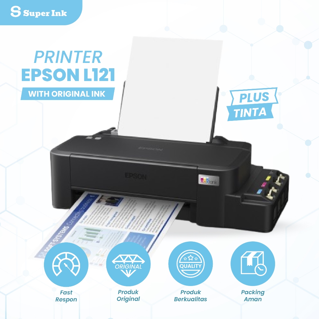 Jual Printer EPSON L121 ECO TANK - EPSON EcoTank L121 A4 Print Saja Pengganti L120 Garansi Resmi ...
