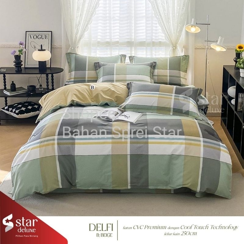 Jual Bahan Kain Sprei Star - Delfi | Shopee Indonesia