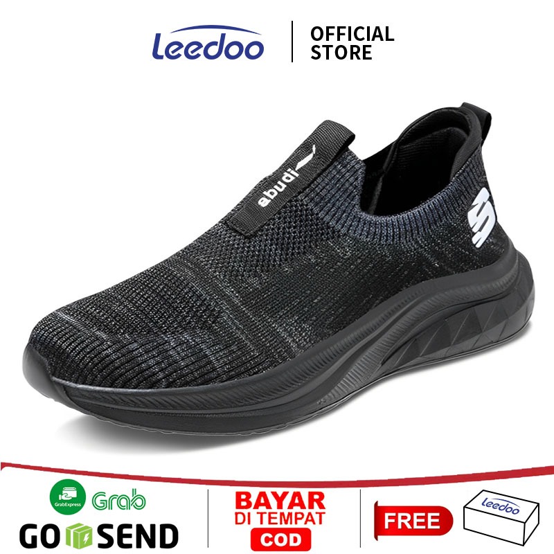 Jual Leedoo Sepatu Running Pria Slip On Casual Sepatu Kerja Sneakers Cowok Shoes Olahraga Nyaman ...