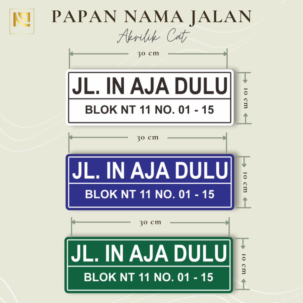 Jual Plang Papan Nama Jalan/Rambu Papan Jalan Akrilik Custom/Sign Papan ...