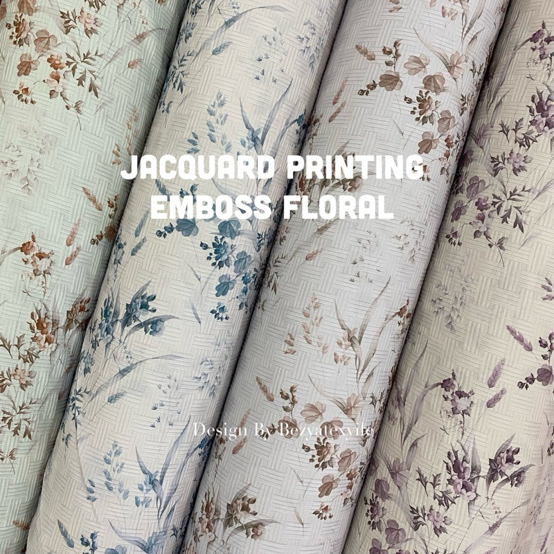 Jual JACQUARD PRINTING EMBOSS FLORAL / JACQUARD EMBOSS MOTIF / JACQUARD ...