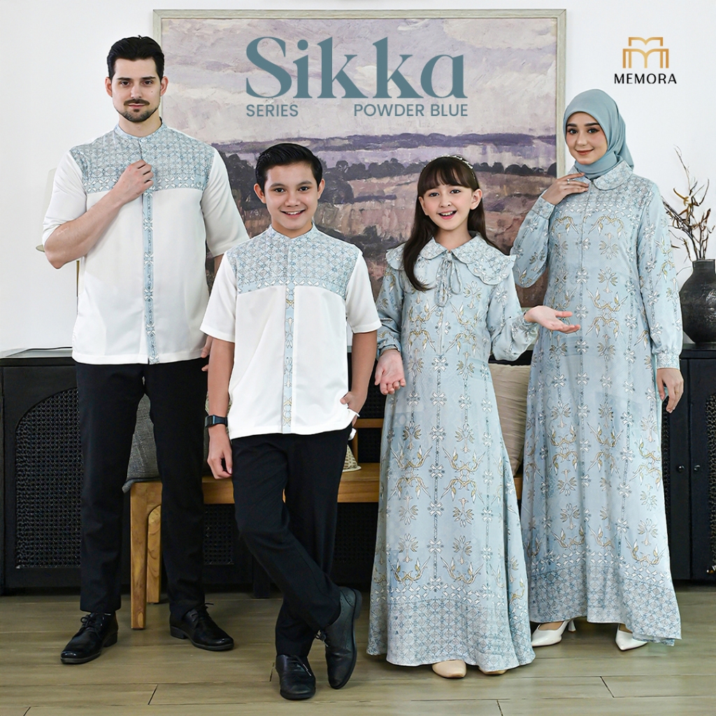 Jual Sarimbit Lebaran 2025 Series SIKKA POWDER BLUE By Memora - Baju ...