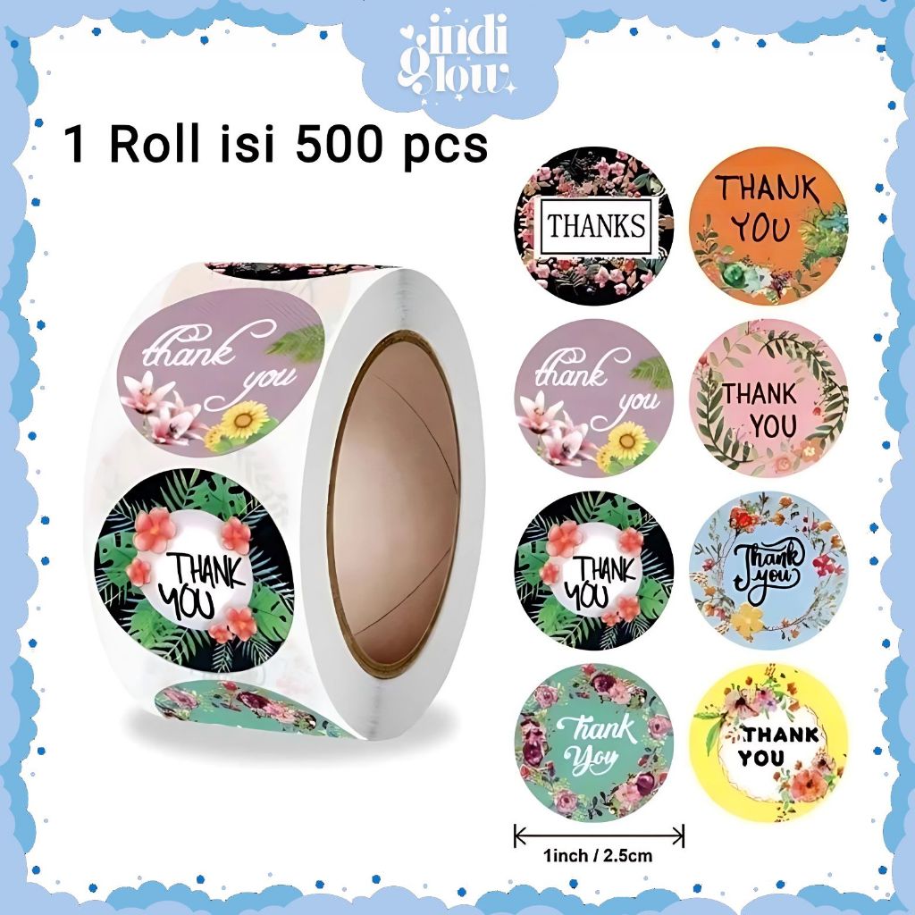 Jual IG Sticker Thank You Roll Isi 500 Pcs Stiker Terima Kasih Stiker ...
