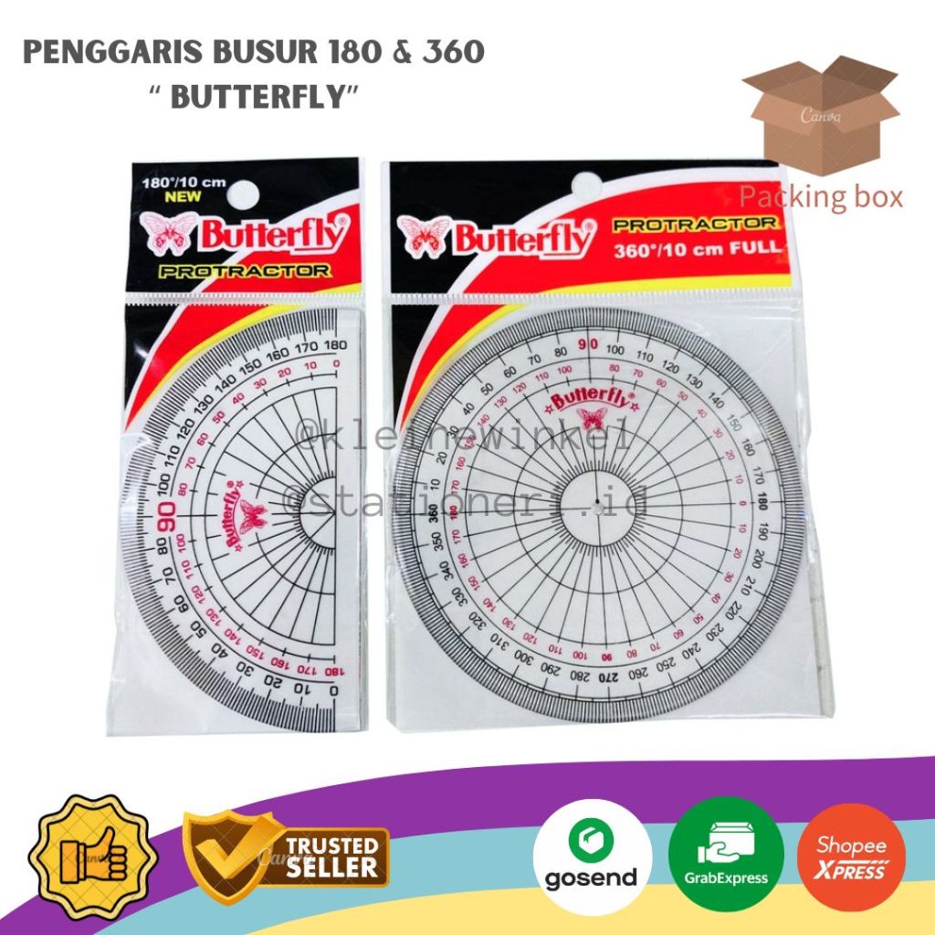 Jual Busur 360° & 180° BUTTERFLY 10 cm ECER [ 1 PCS ] | Shopee Indonesia