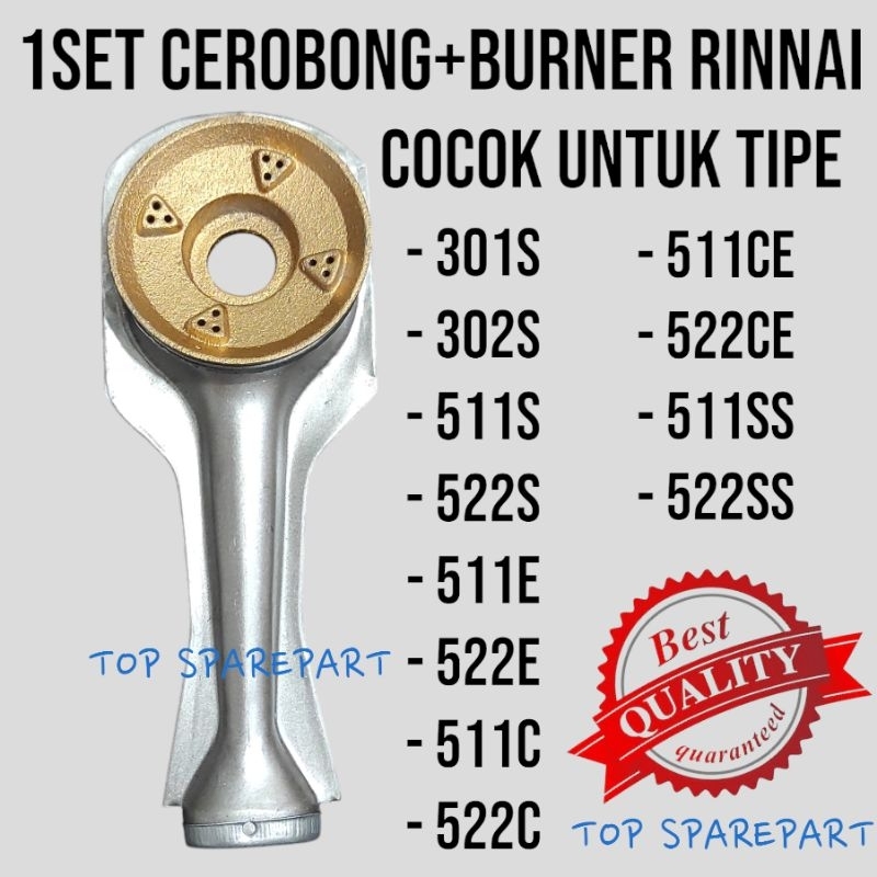 Jual CEROBONG + BURNER 1SET KOMPOR GAS RINNAI KECIL 522C 522E 522CE 522S 511S | Shopee Indonesia