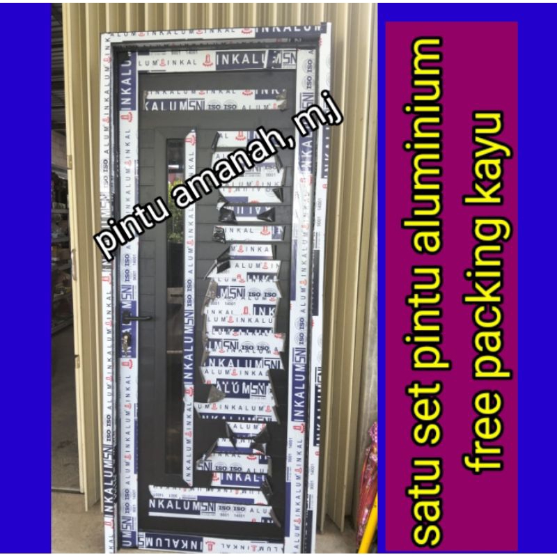 Jual satu set pintu aluminium ukuran 80x200/90x200 free packing kayu ...