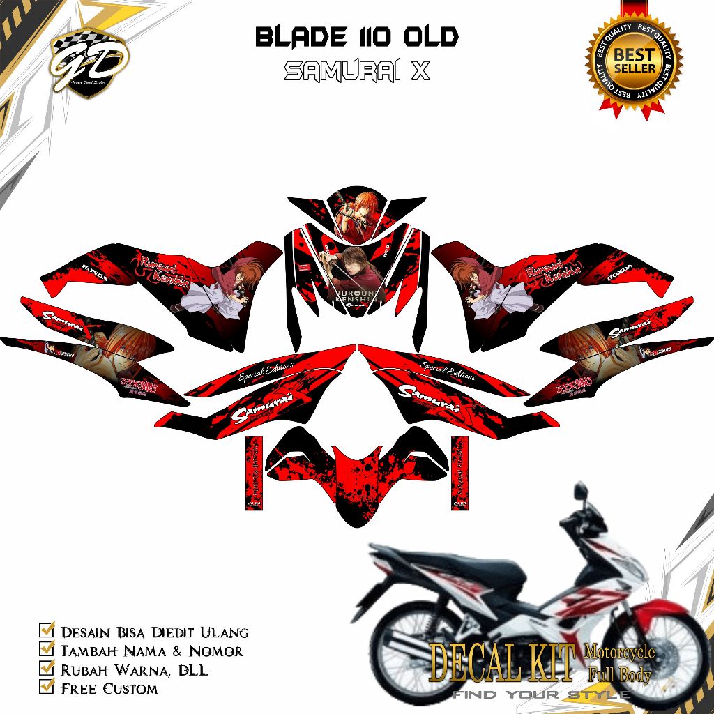Jual Decal Blade Old Full Body Decal Blade Lama Full Body Samurai ...