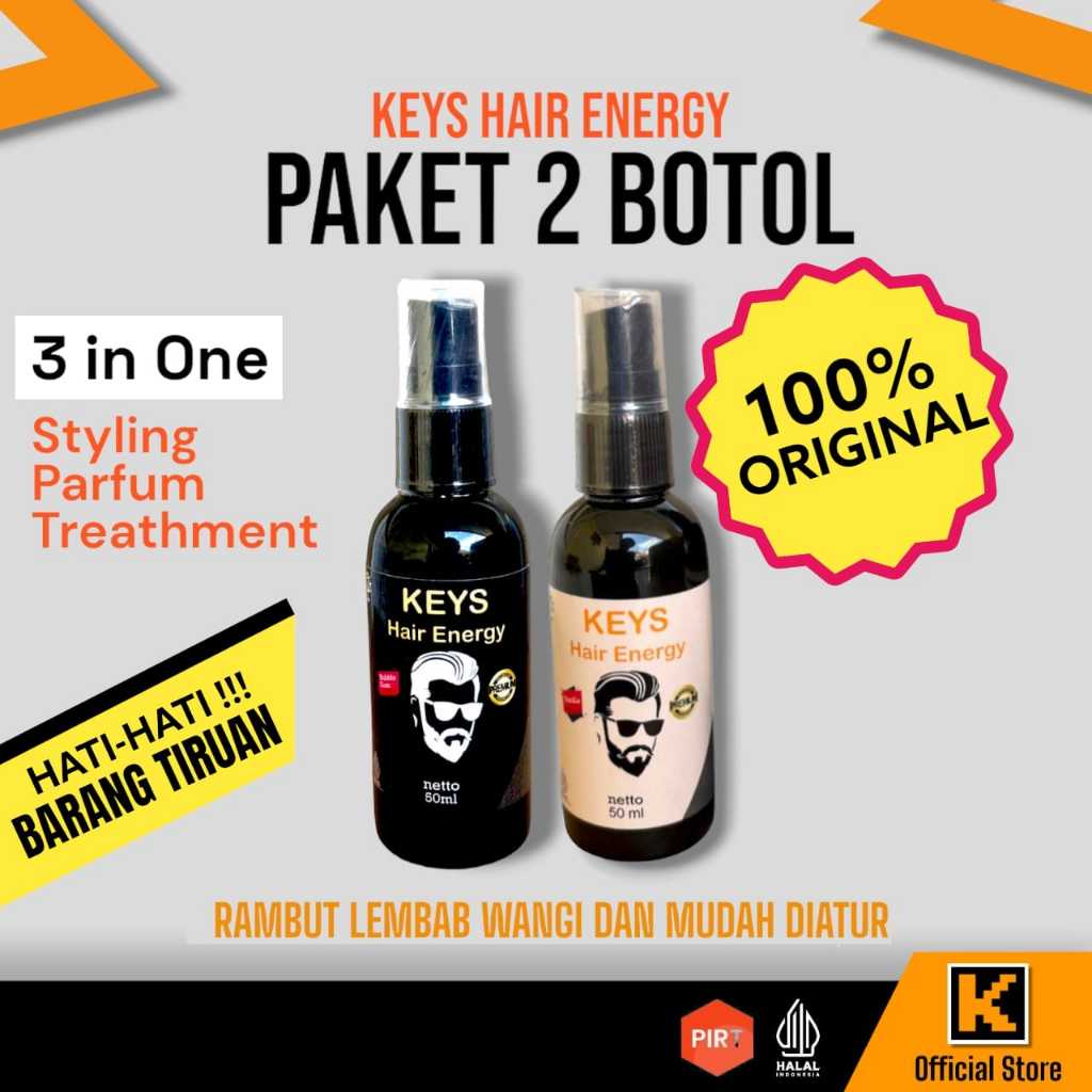 Jual Paket Hemat 2 Botol Minyak Rambut Keys Hair Energy 50ML Wangi ...