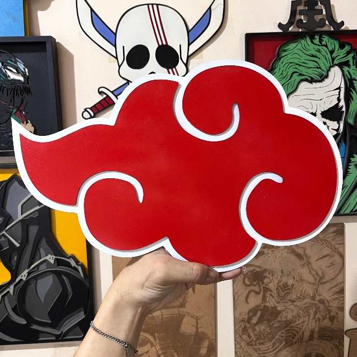 Jual Wall Panel 2 Layers Pajangan Logo Akatsuki Clan Red Cloud Awan ...