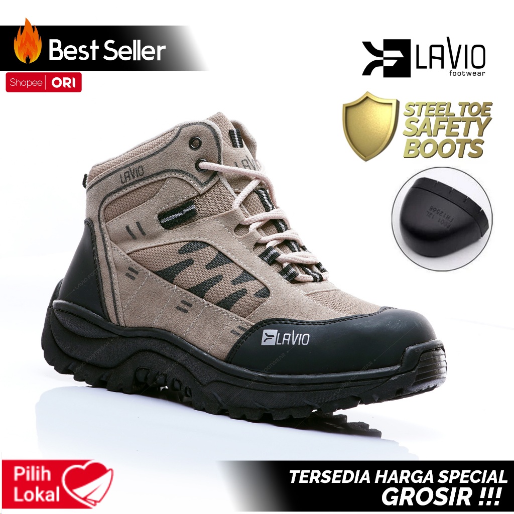 Jual Lavio Sepatu Pria Safety Boots Shoes Pria Wanita High Premium ...