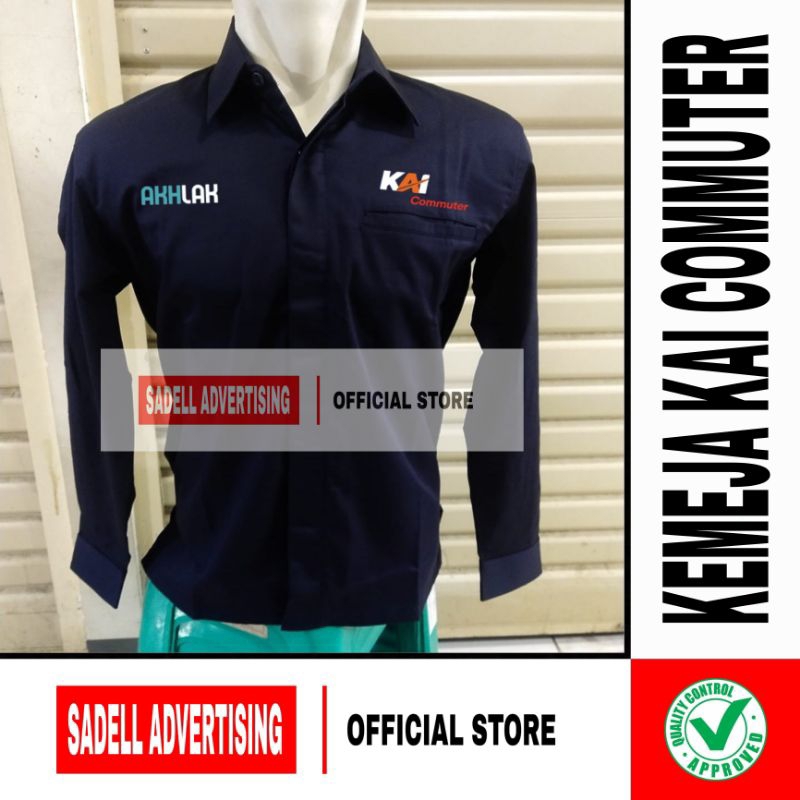 Jual Kemeja KAI Commuter Seragam KAI Commuter AKHLAK Navy Lengan ...