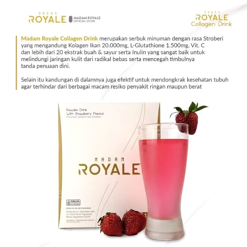 Jual Madam Royale Collagen Drink Dosis Tinggi Collagen & L Glutation ...