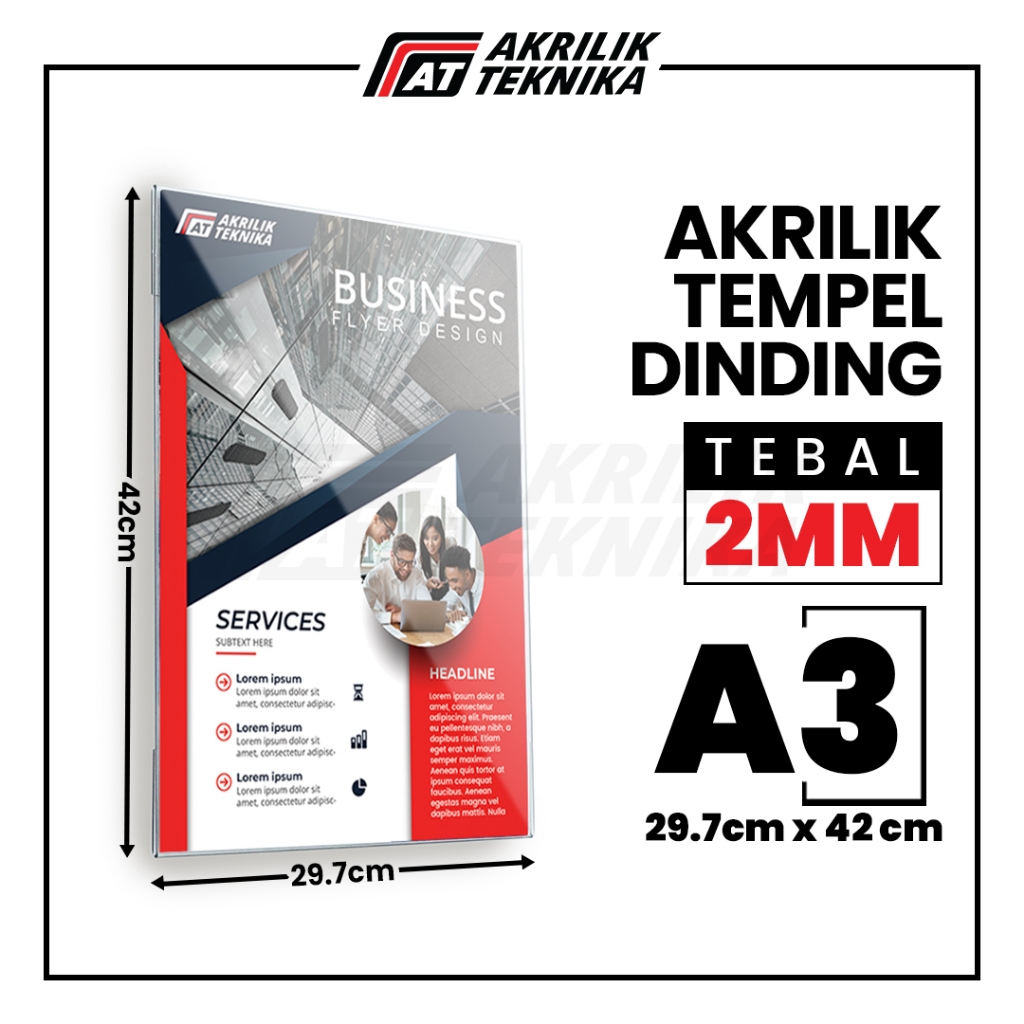 Jual RB Akrilik Tempat Brosur Tempel Sign Holder Qris Barcode Menu Wall ...