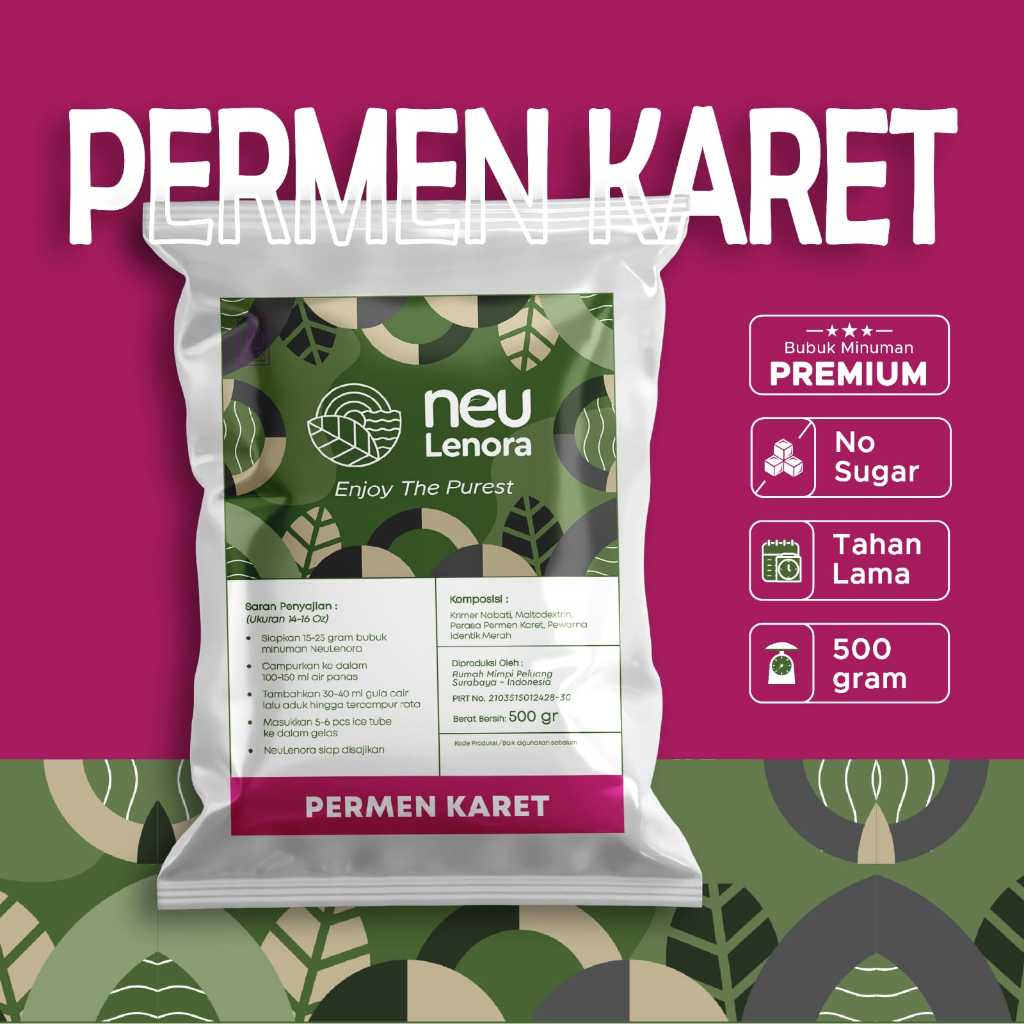 Jual Bubuk Minuman Permen Karet Plain NEULENORA 500 gram | Shopee Indonesia
