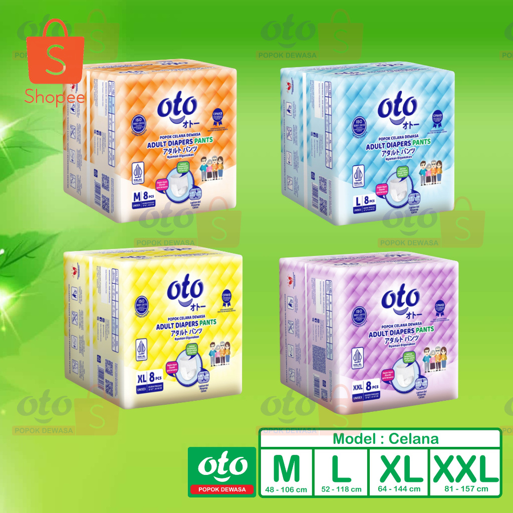 Jual OTO Pants Diapers Popok Dewasa Adult model Celana uk M L XL XXL 8 pcs | Shopee Indonesia