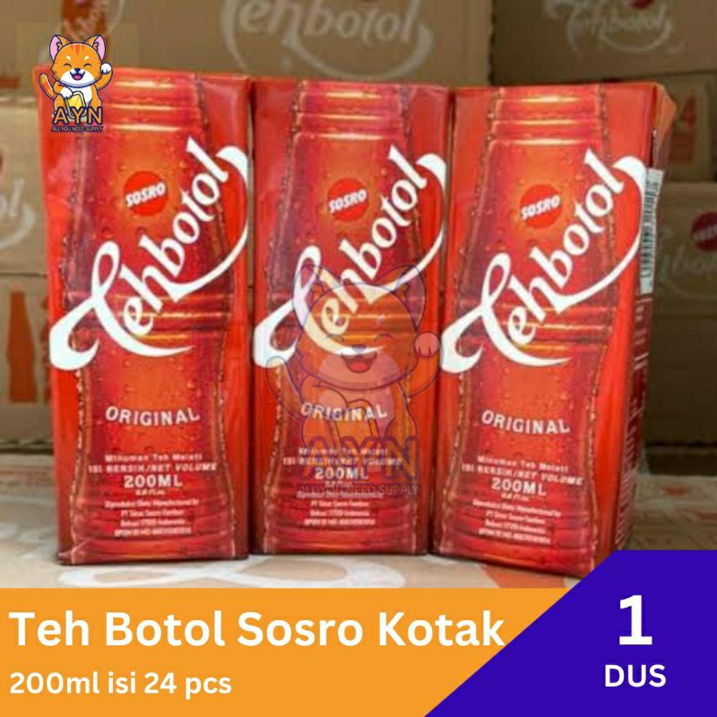 Jual Teh Botol Sosro Kotak 200 ml [ 1 dus isi 24 pcs ] | Shopee Indonesia