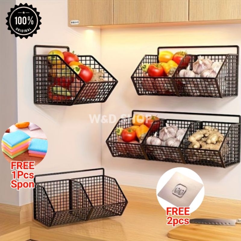 Jual Rak keranjang Jaring sekat serbaguna tempel dinding/Rak Dapur ...