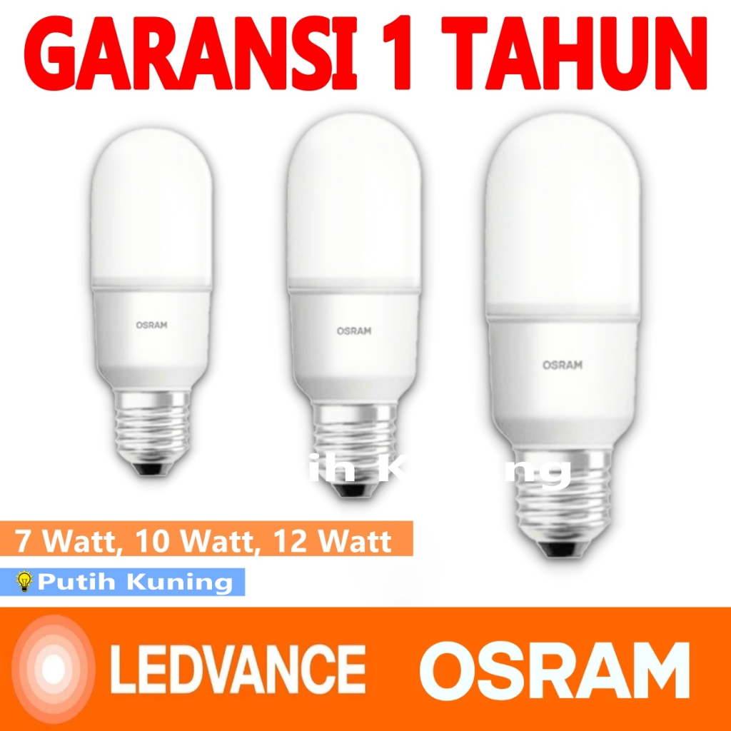 Jual Bohlam Lampu Rumah LED Stick 7 Watt 10 12 E27 Putih Kuning | Shopee Indonesia