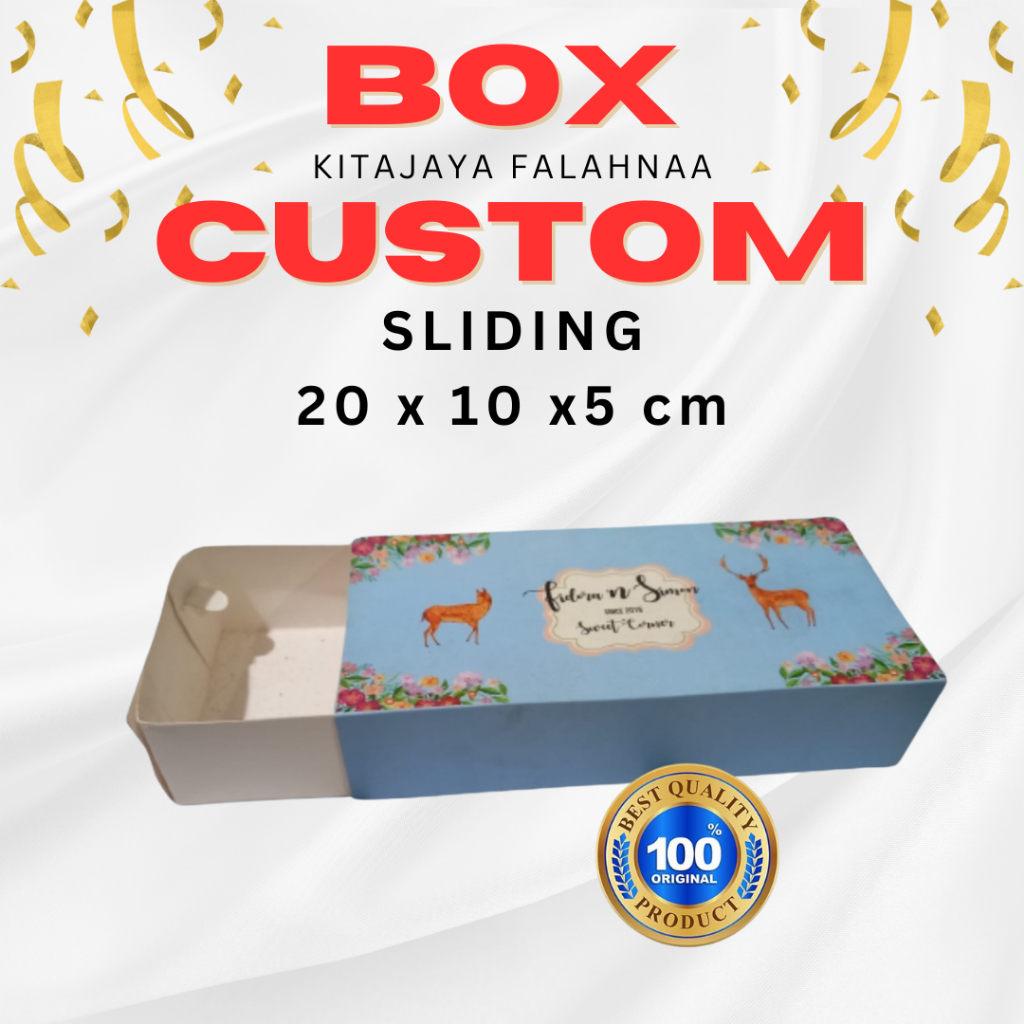 Jual (FREE DESAIN) CUSTOM SLIDING BOX 21x10x5 | Shopee Indonesia