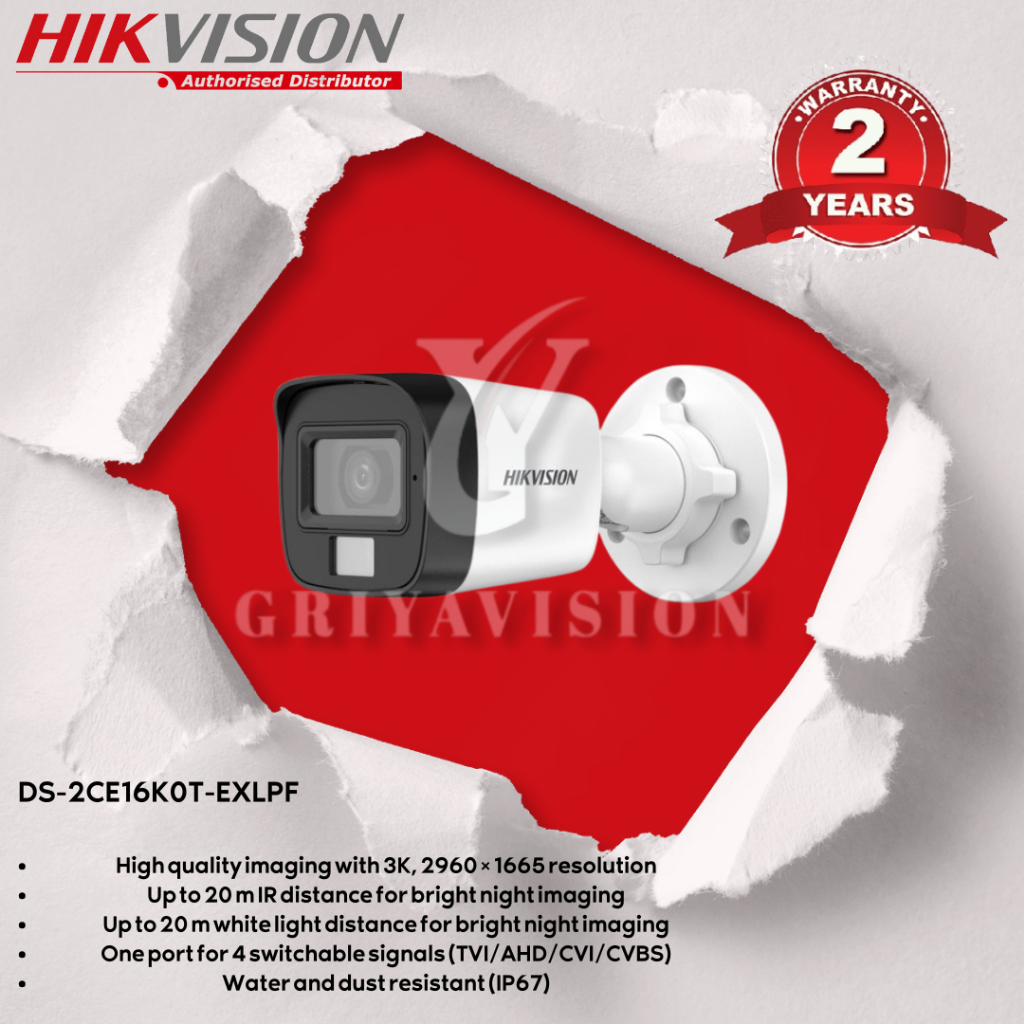 Jual Hikvision DS-2CE16K0T-EXLPF HIKVISION TURBO HD 5MP DUAL LIGHT FIXED TURRET CAM | Shopee ...