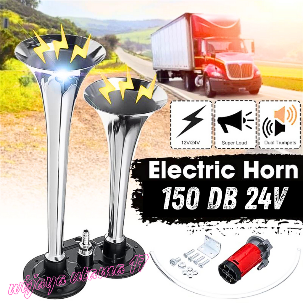 Jual You Lian 150dB 24V Klakson Trompet Mobil Truk super keras Dual Air ...