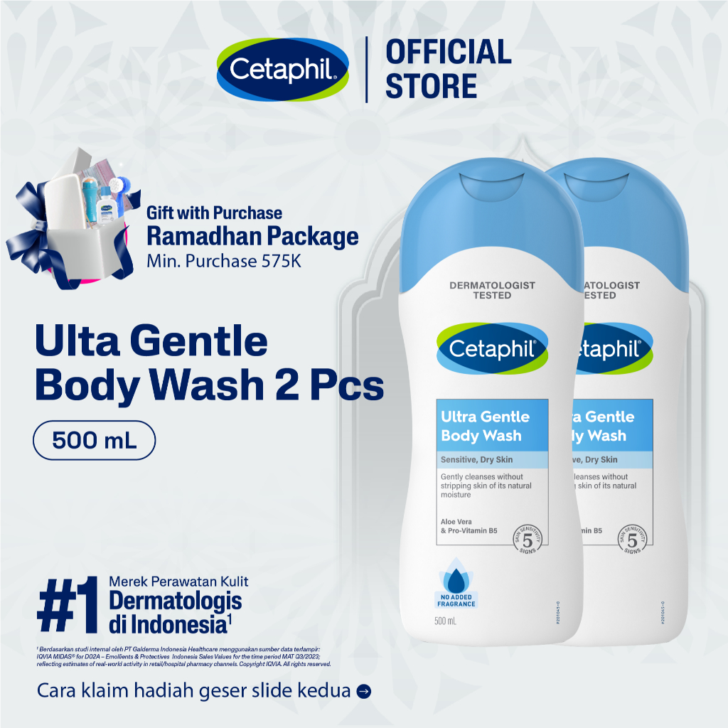 Jual Cetaphil Ultra Gentle Body Wash 500ml Twin Pack | Shopee Indonesia