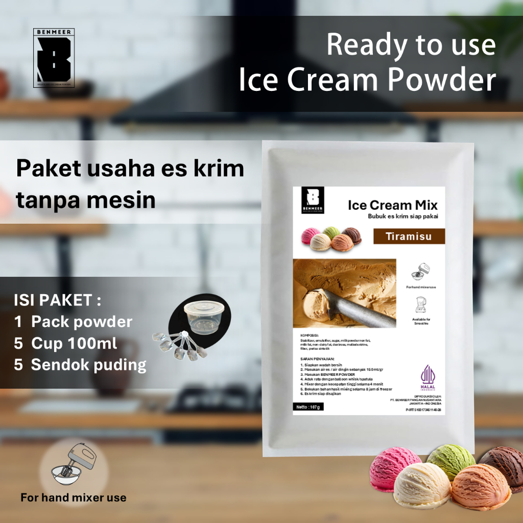 Jual Paket usaha Ice Cream rumahan - Powder Ice Cream Manual Tiramisu ...