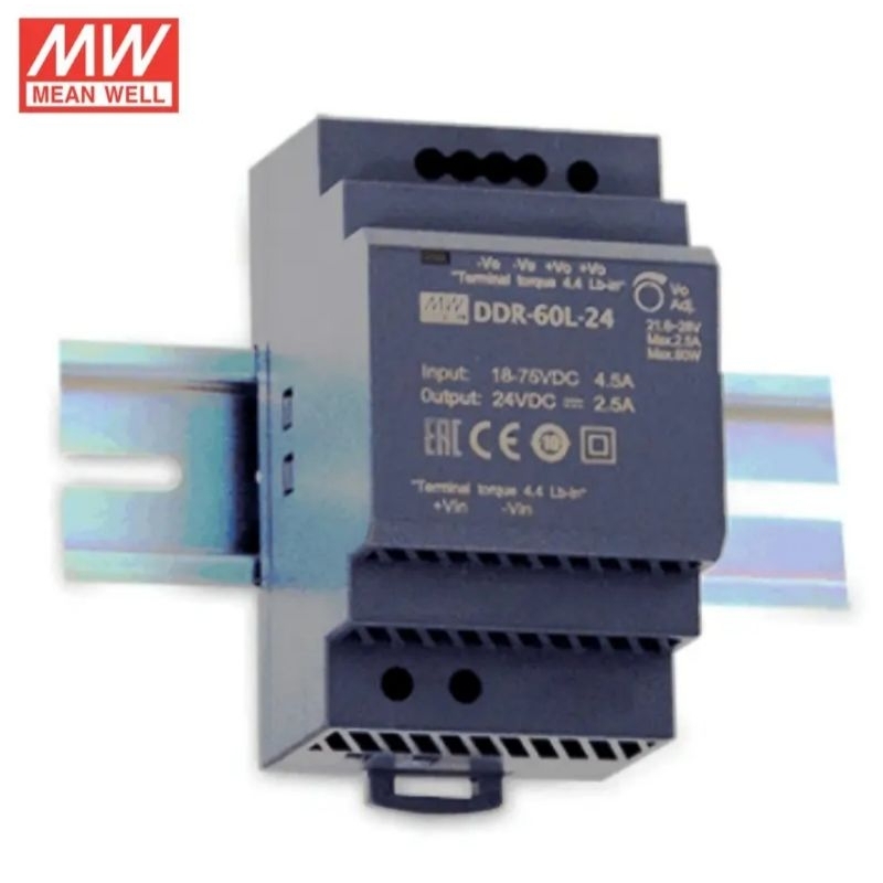 Jual MEAN WELL MEANWELL DDR-60L-24 DIN RAIL MOUNTING DC TO DC CONVERTER | Shopee Indonesia