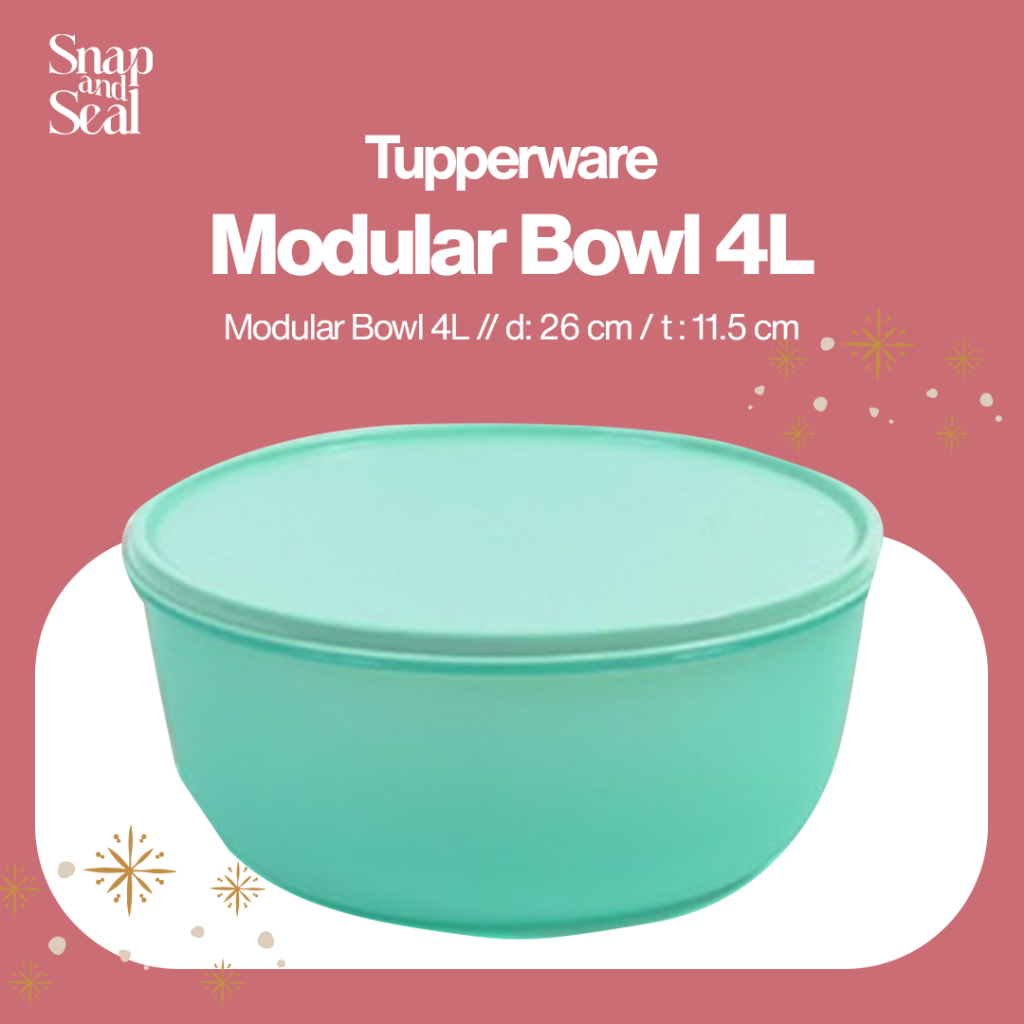 Jual Tupperware Modular Bowl 4L Hijau Tosca | Shopee Indonesia