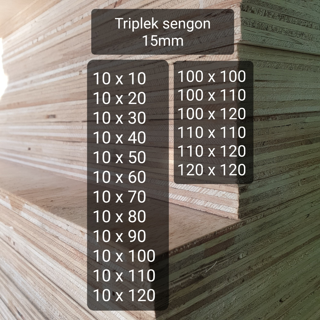 Jual Triplek custom sengon 15mm plywood multiplek halus 2 sisi | Shopee ...