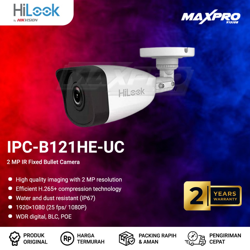Jual IPC-B121HE-UC - HILOOK IP 2MP IR FIXED BULLET CAMERA | Shopee ...
