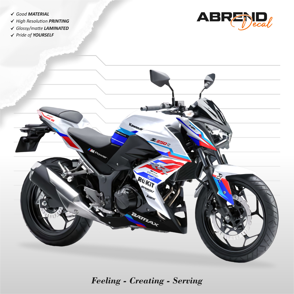Jual STRIPING NINJA Z250 BMW ROKIT TRI COLOR / STIKER MOTOR KAWASAKI ...