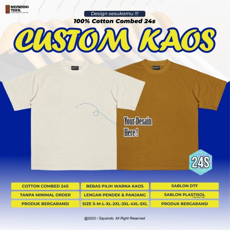 Jual Kaos Custom Combed 24s Sablon Kaos Desain Suka Suka Tulisan Foto Gambar Bisa Satuan Atau ...