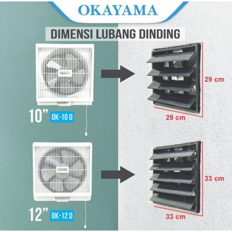 Jual Exhaust Fan Okayama 10inch dan 12inch / Kipas angin Exhaust ...